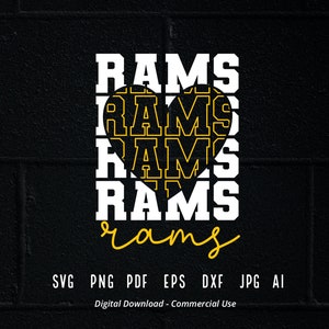 Stacked Rams SVG, Rams Mascot Svg, Rams Svg, Rams School Team Svg, Rams ...