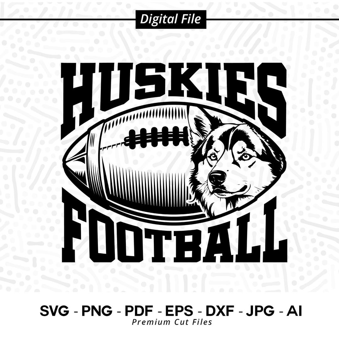 Huskies Football Mascot SVG, PNG, School Spirit (digital Download) - Etsy