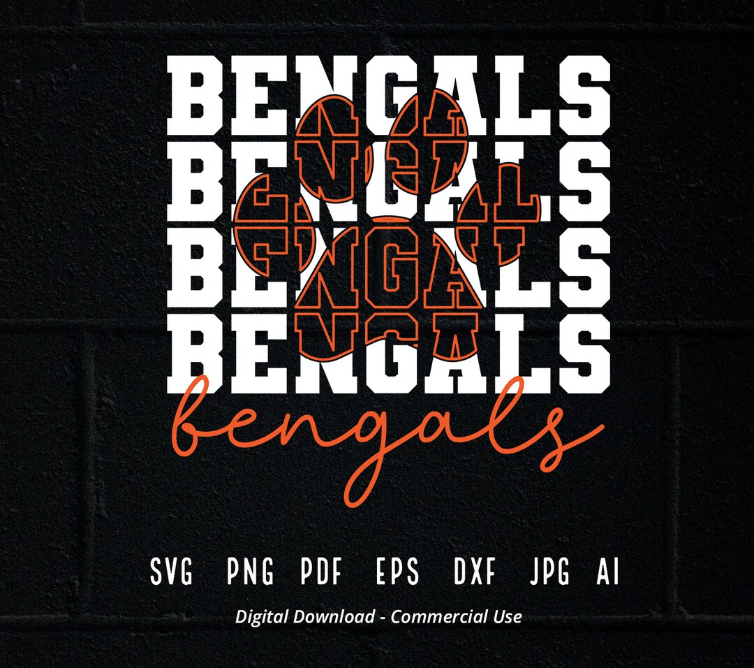 Stacked Bengals Paw SVG, Bengals Mascot Svg, Bengals Svg, Bengals Paw ...