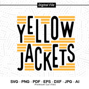 Yellow Jackets SVG PNG, Yellow Jackets Mascot Svg, Yellow Jackets Cheer ...