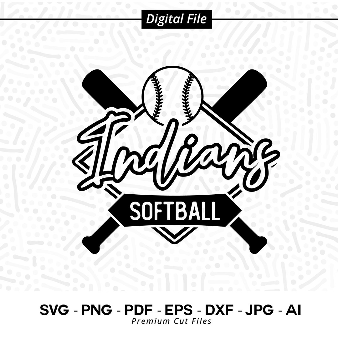 Softball SVG PNG, Indian Softball, Indian, Indians, Softball, Svg ...
