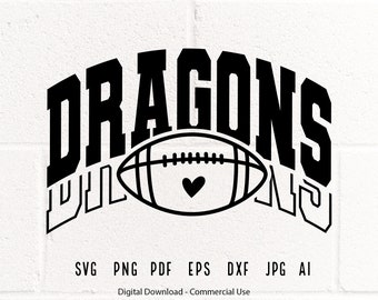 Dragons Football Design Png, Eps, Ai, Dxf, Png, Pdf, Jpg and Svg Files ...