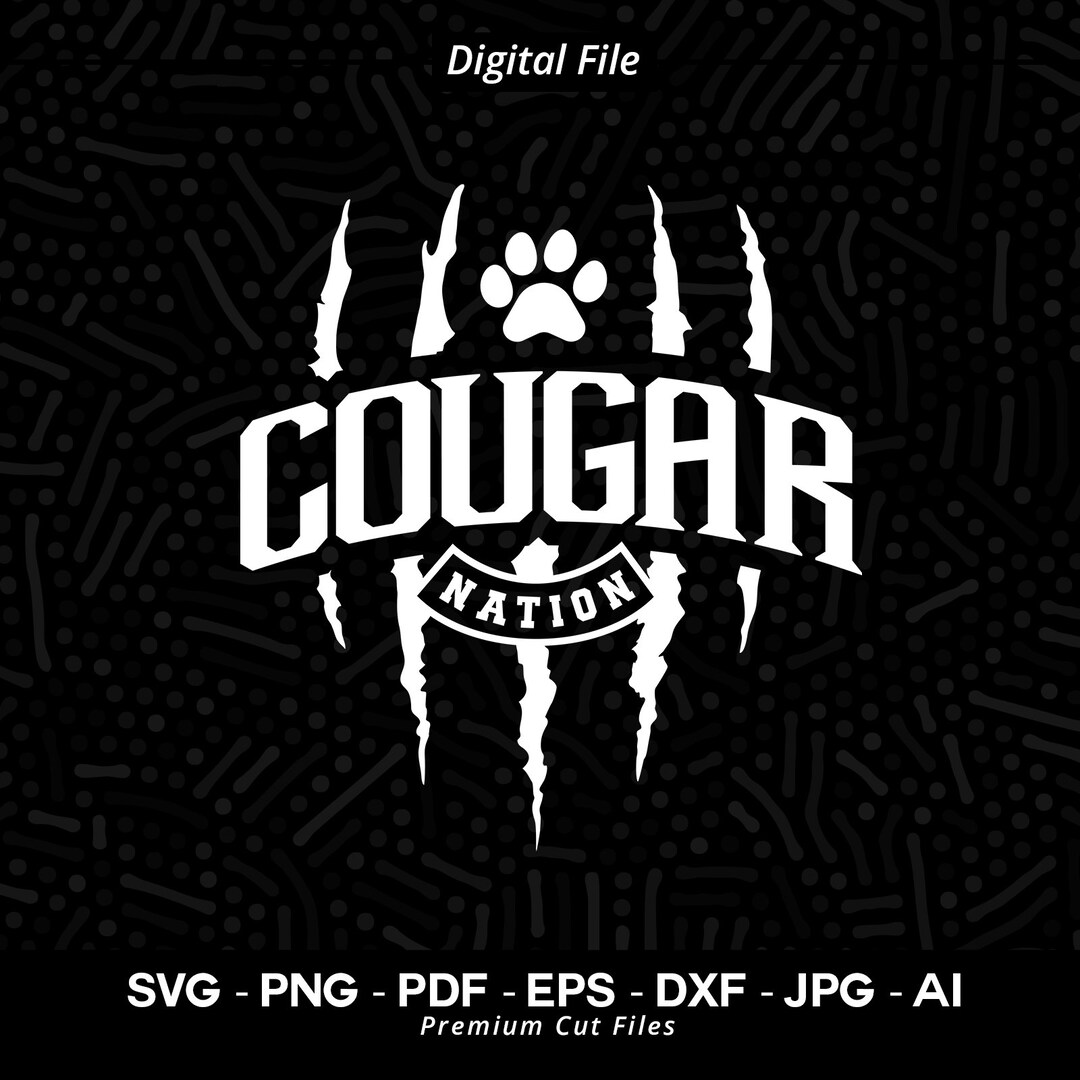 Cougar Nation SVG PNG, Cougar Paw Svg, Cougar Claw Svg, Cougars, Paw, Claw Svg Png, Cougar ...