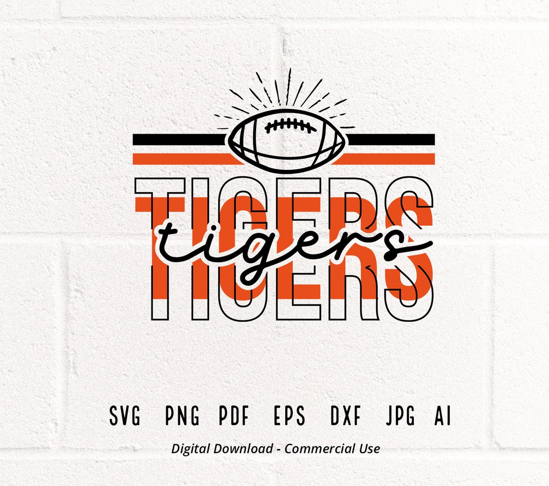 Tigers Football SVG PNG, Tigers Mascot Svg, Tigers Svg, Tigers School ...