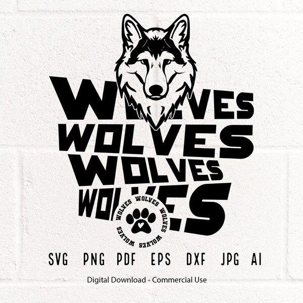 Wolf Mascot Face Svg - Etsy