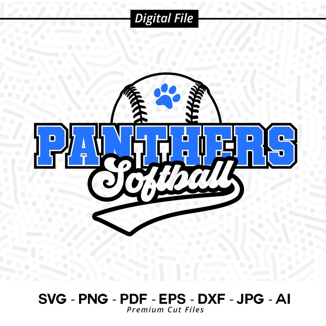 Panther SVG PNG, Panthers, Softball Svg, Panther Softball Svg, Panthers ...