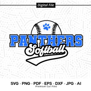 Panther SVG PNG, Panthers, Softball Svg, Panther Softball Svg, Panthers ...