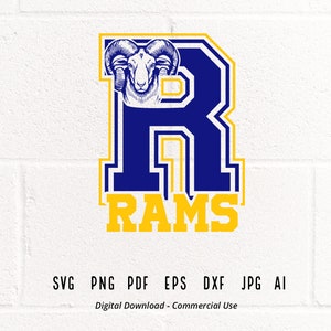Rams SVG PNG, Rams Face Svg, R Rams Svg, Rams Mascot Svg, Rams Cheer ...