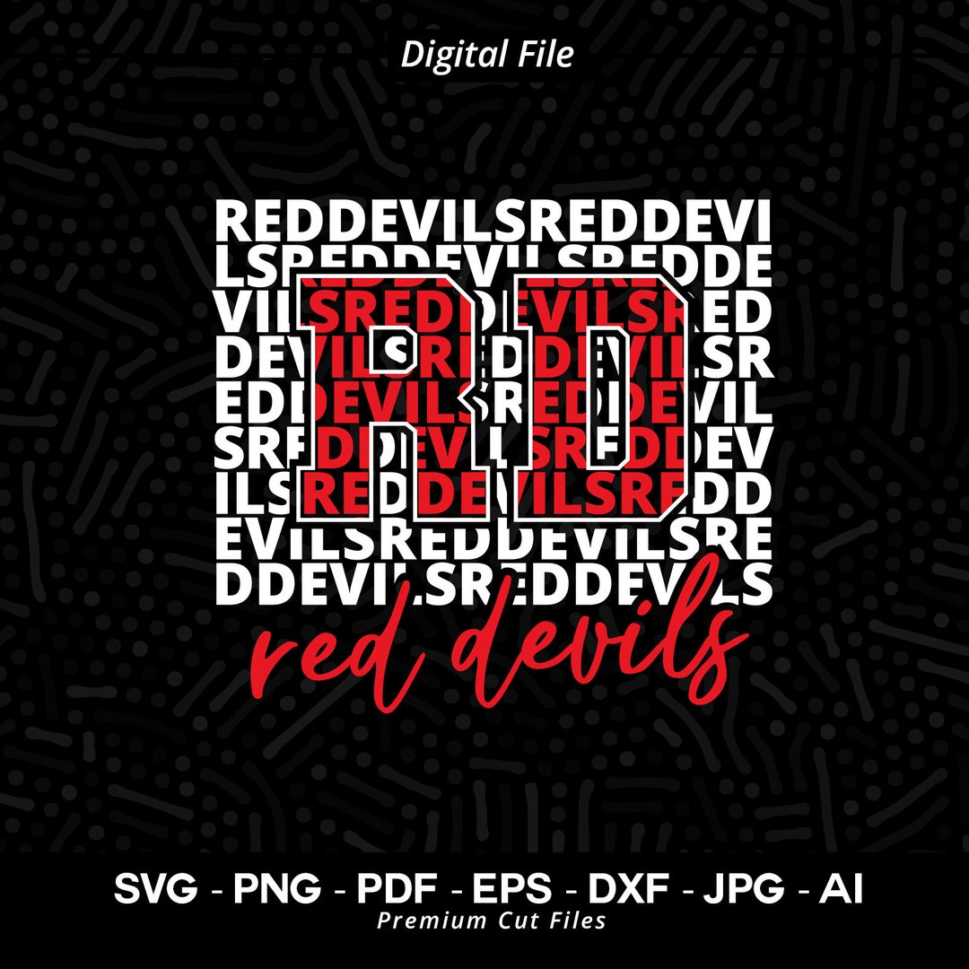 Red Devils SVG PNG, Red Devils Mascot Svg, Red Devils Cheer Svg, Red ...