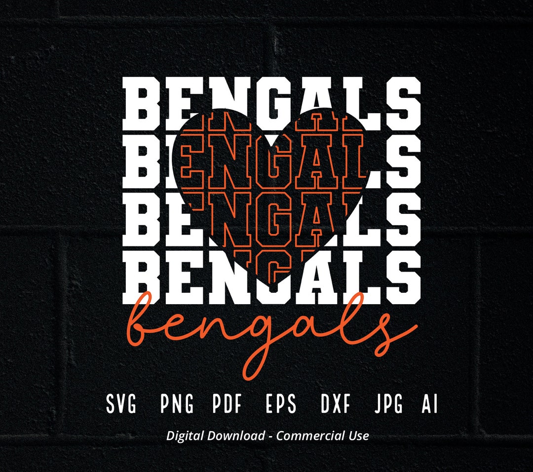 Buy Stacked Bengals Heart SVG, School Team Mascot (digital Download ...