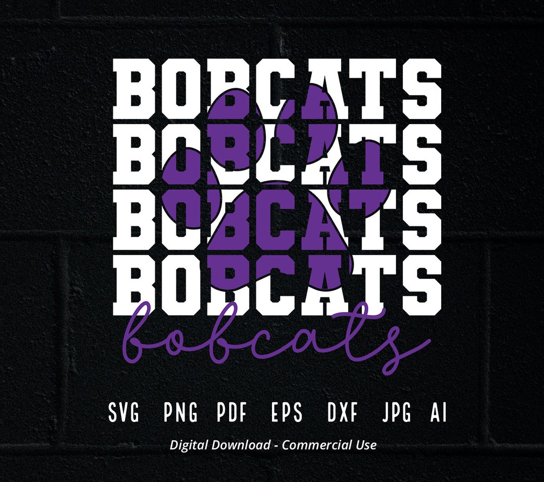 Stacked Bobcats Paw SVG, Bobcats Mascot Svg, Bobcats Svg, Bobcats Paw ...
