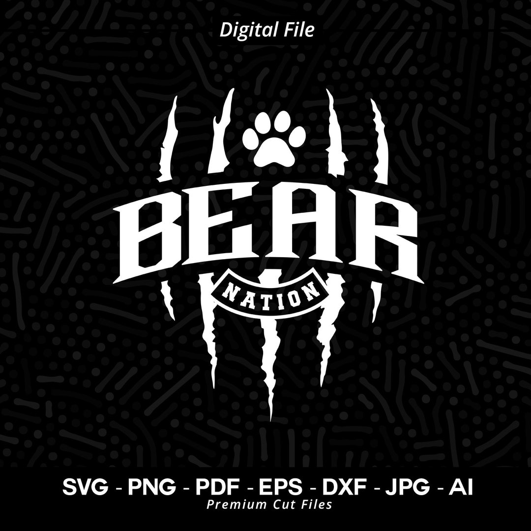 Bear Nation SVG PNG, Bear Paw Svg, Bear Claw Svg, Bears, Paw, Claw Svg Png, Bear School Team Svg ...