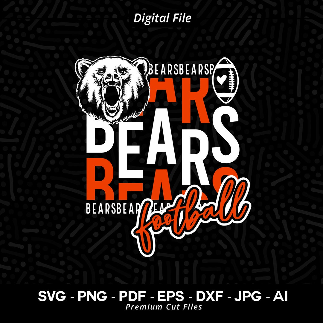 Bears Football SVG, Bears Svg, Bear Svg, Bear Face Svg, Football Svg ...
