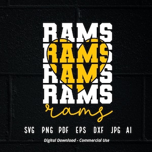Stacked Rams SVG, Rams Mascot Svg, Rams Svg, Rams School Team Svg, Rams ...
