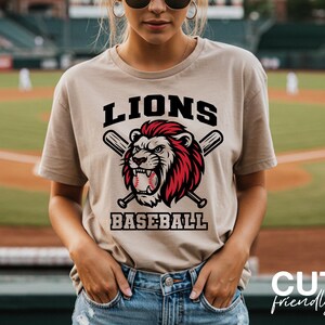 Lions Baseball Mascot PNG, Fierce Bitten Ball Design (digital Download ...