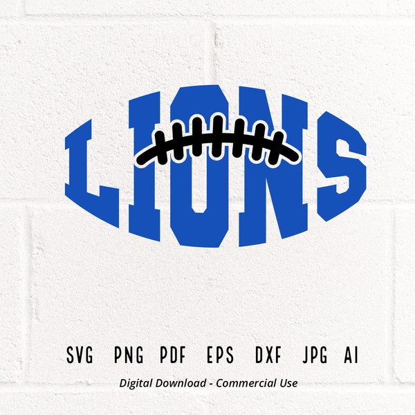 Lions Football Svg - Etsy