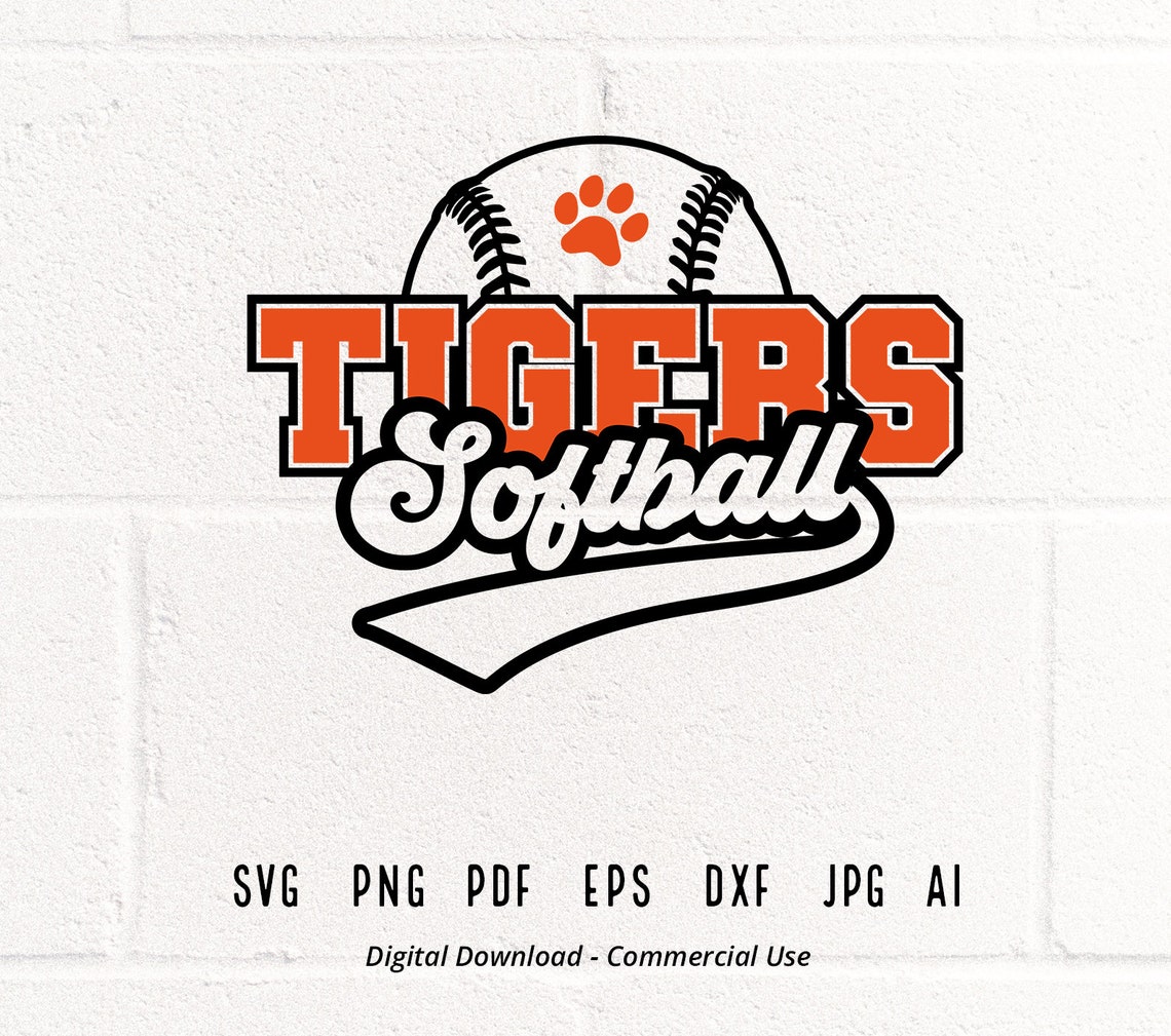 Tigers Softball SVG, Paw Print, Cricut (digital Download) - Etsy