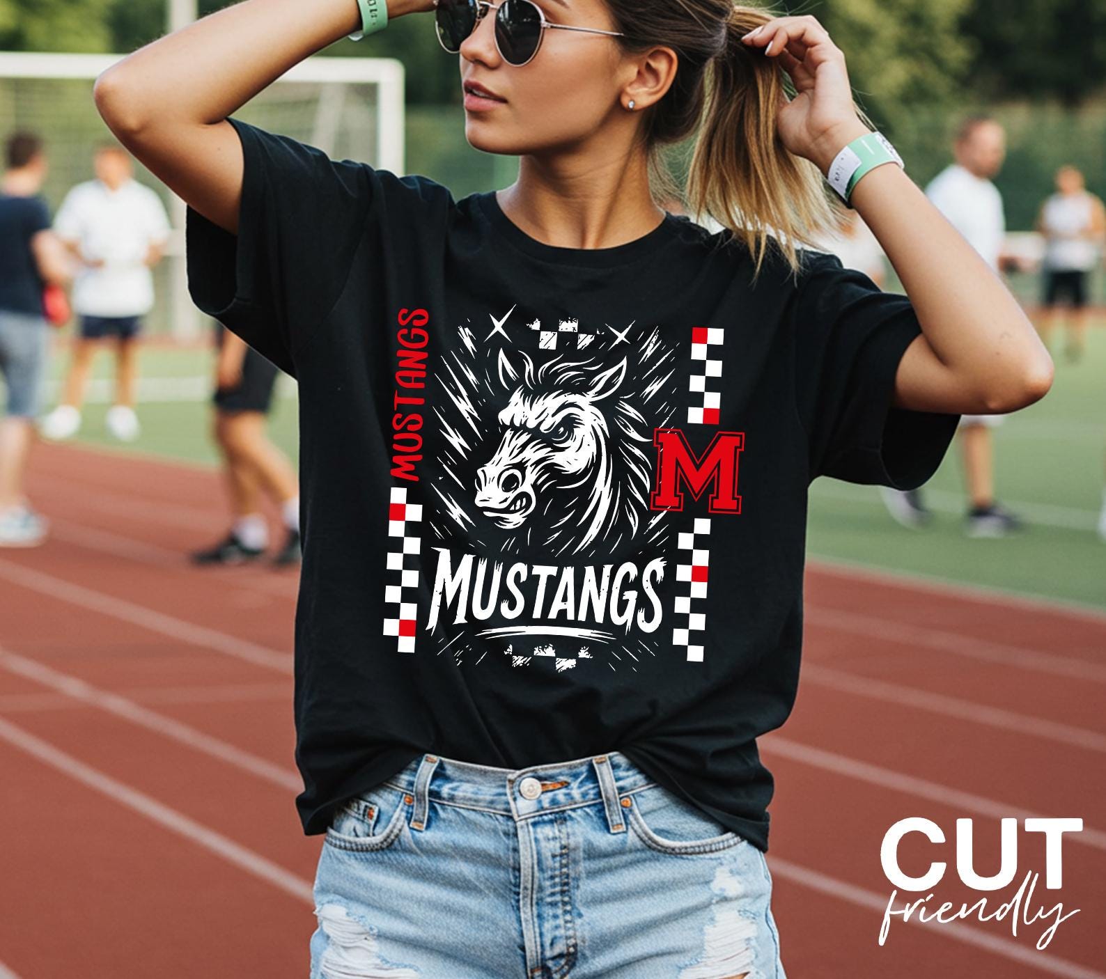 Mustangs Mascot SVG PNG – Grunge Varsity M Mustang Horse Head Design ...