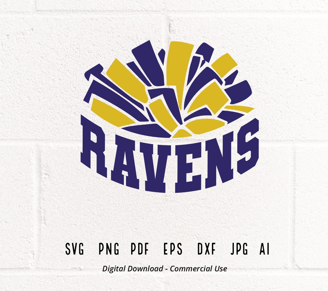 Raven Cheer svg, Raven, Ravens, Cheer svg, png, Sublimação, Pom Pom svg ...
