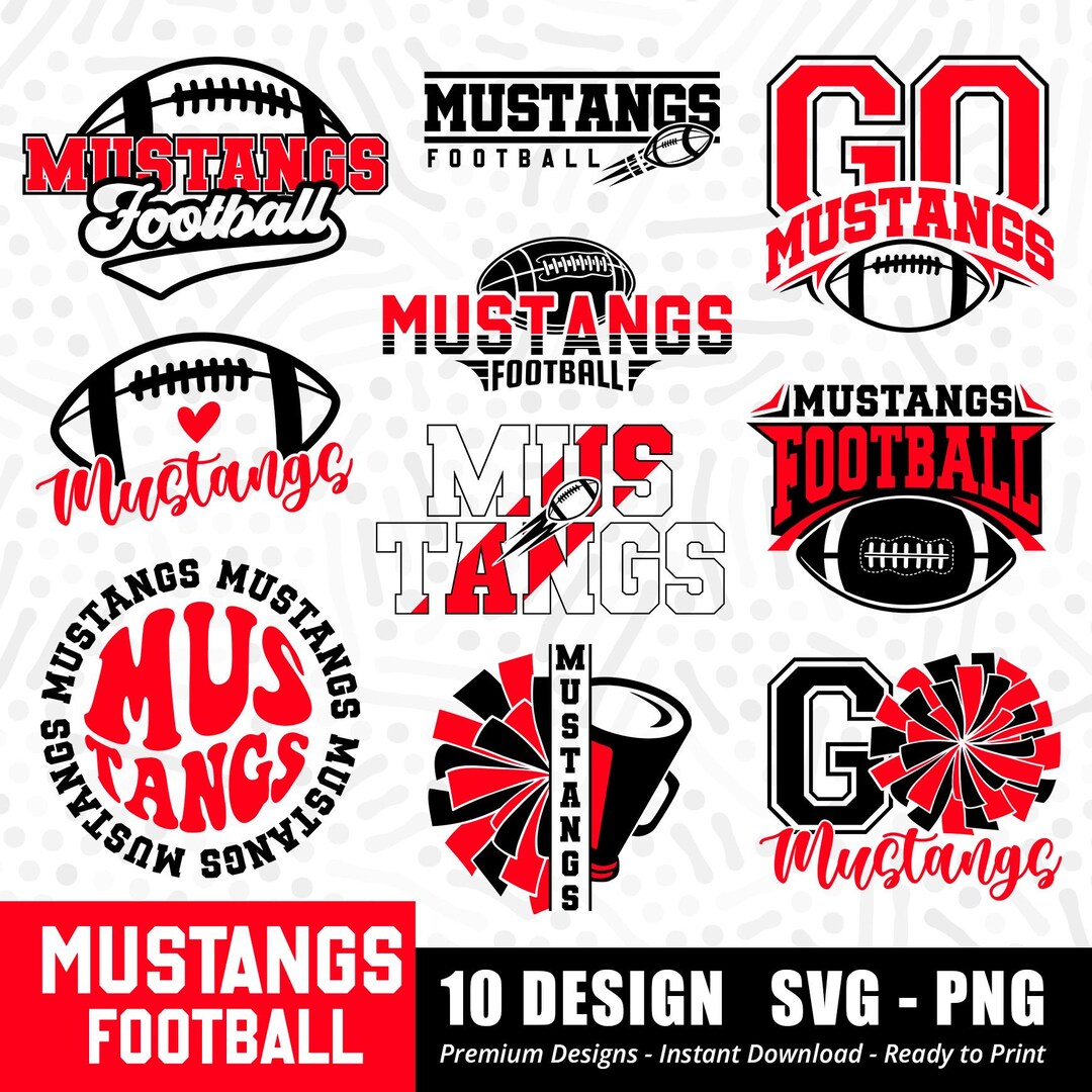 Mustangs Football SVG Bundle, Sports Team Cut Files (instant Download ...