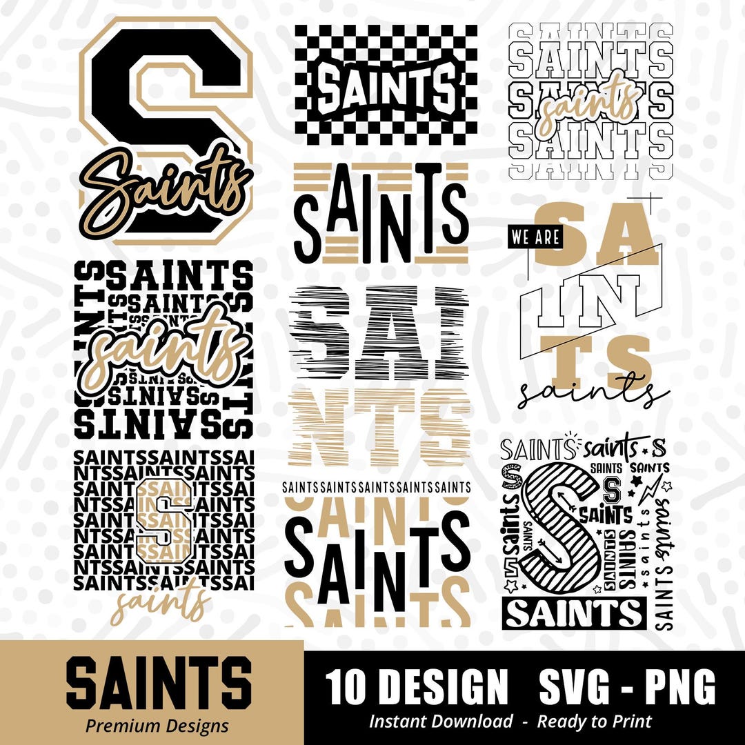 Saints Bundle Svg Png, Saint Svg, Saints Shirt Svg, Saints Cheer Svg ...