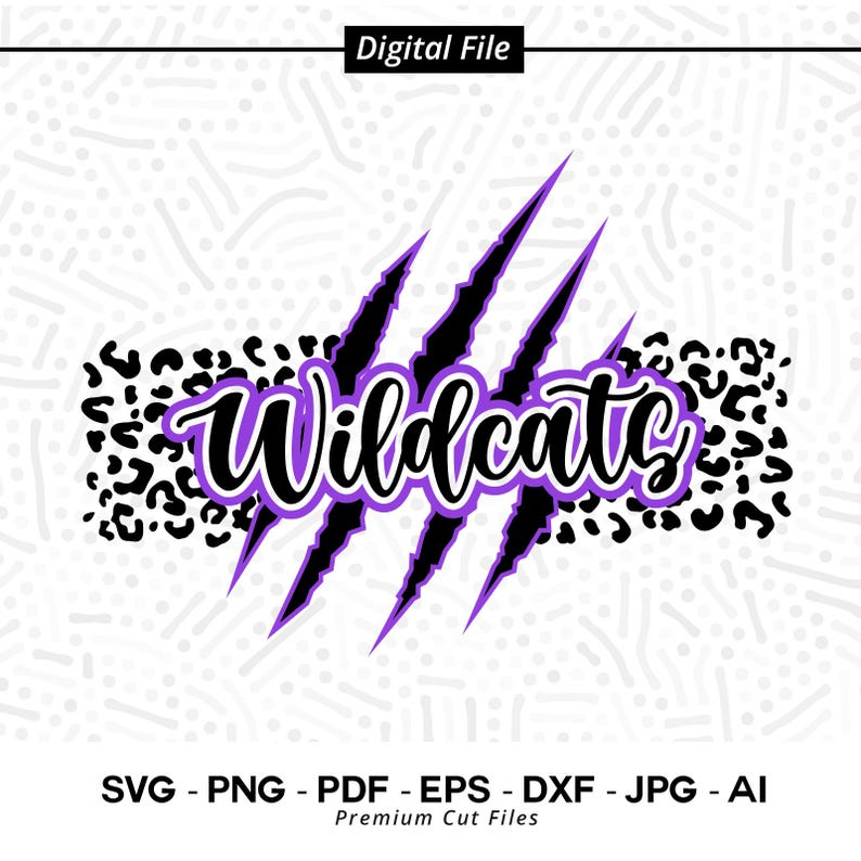 Wildcats Claw SVG, College Team Spirit, Leopard Print (digital Download ...
