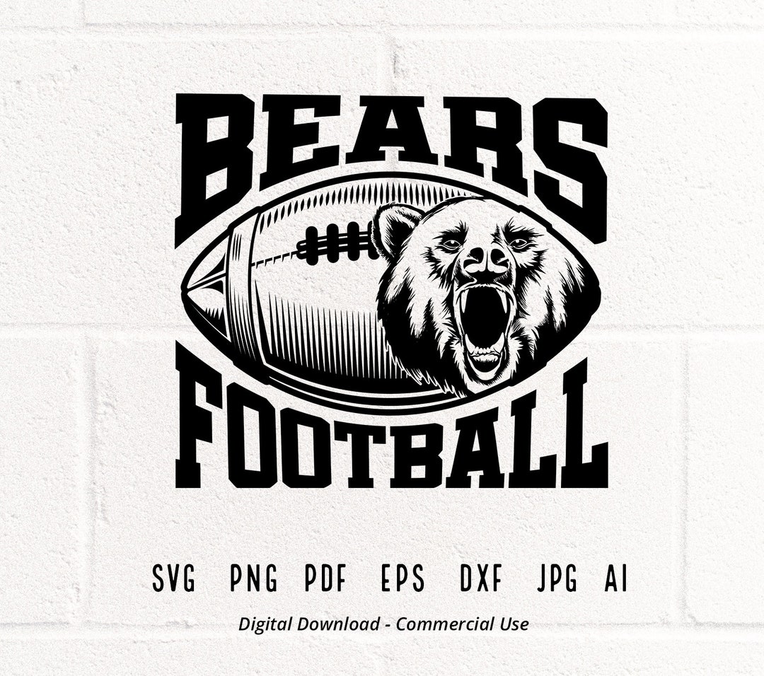 Bears SVG PNG, Bears Face Svg, Bears Football Svg, Bears Mascot Svg ...