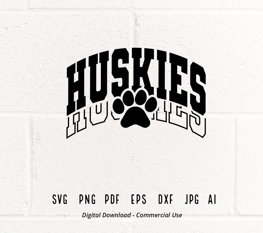 Huskies Paw SVG, School Spirit Mascot, Cheer Design (digital Download ...