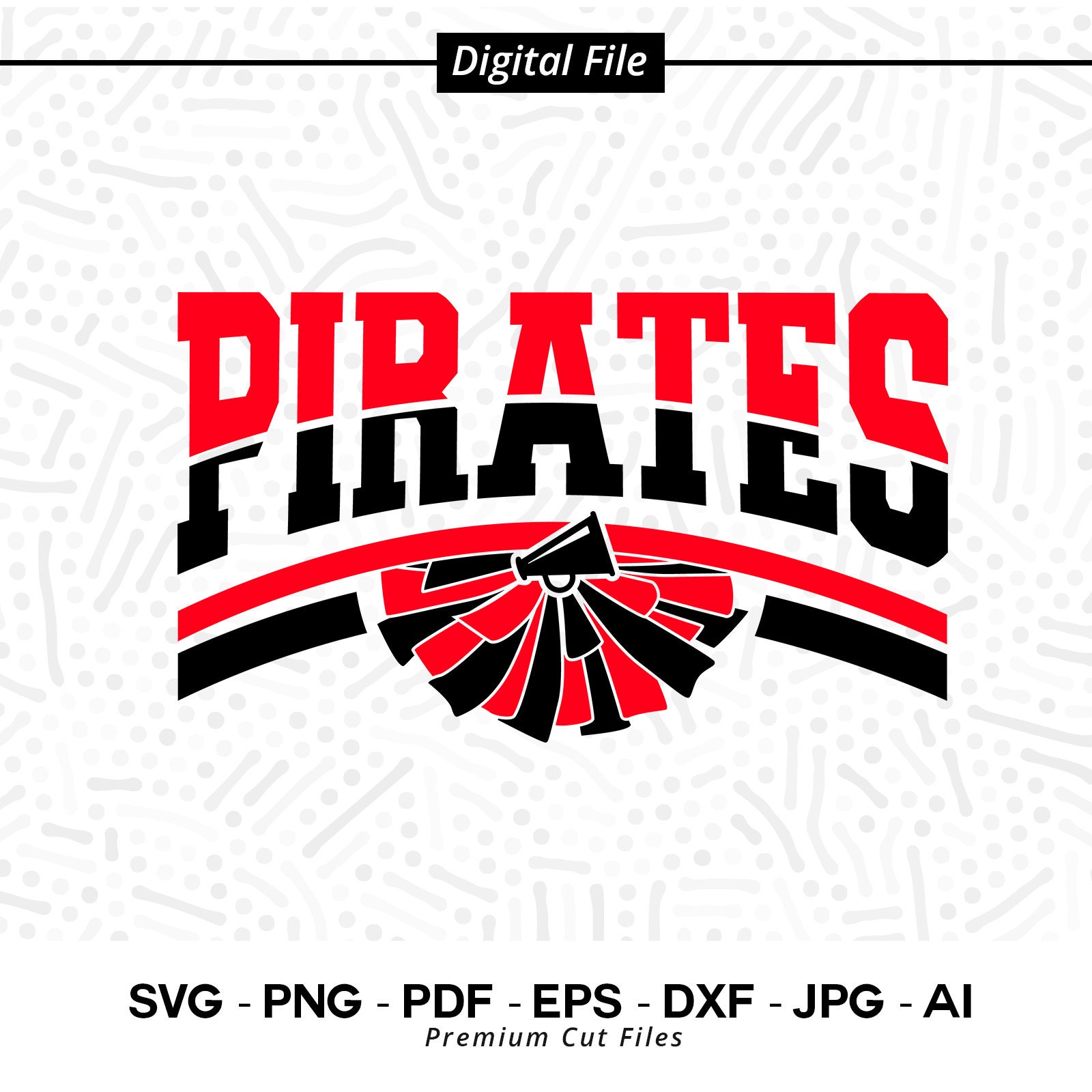 Pirates Cheer SVG, School Spirit, Pom Pom Design (digital File) - Etsy