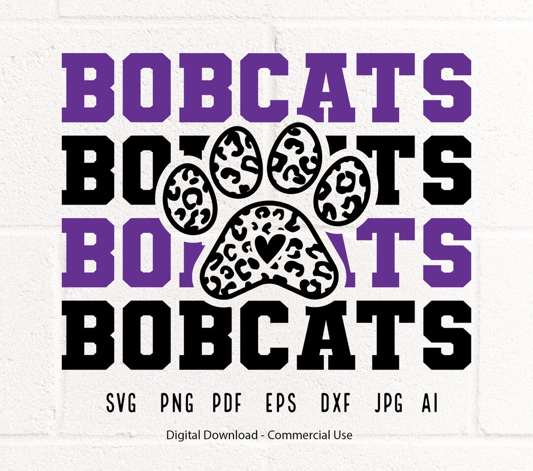 Stacked Bobcats Paw SVG, Bobcats Mascot Svg, Bobcats Svg, Bobcats Paw ...