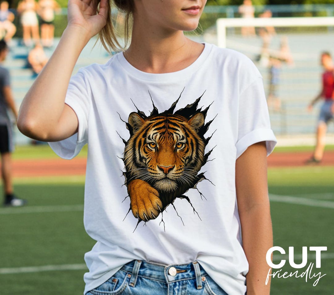 Tiger Face & Claw Scratch PNG Shirt Design – Fierce Tigers Sublimation ...