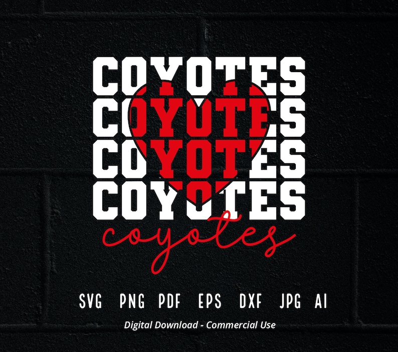 Stacked Coyotes SVG, Coyotes Mascot Svg, Coyotes Svg, Coyotes School ...