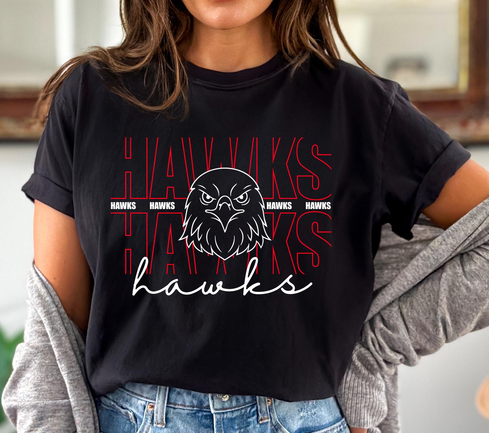 Hawks Mascot SVG PNG Shirt Design – Fierce Hawk Face Sublimation ...