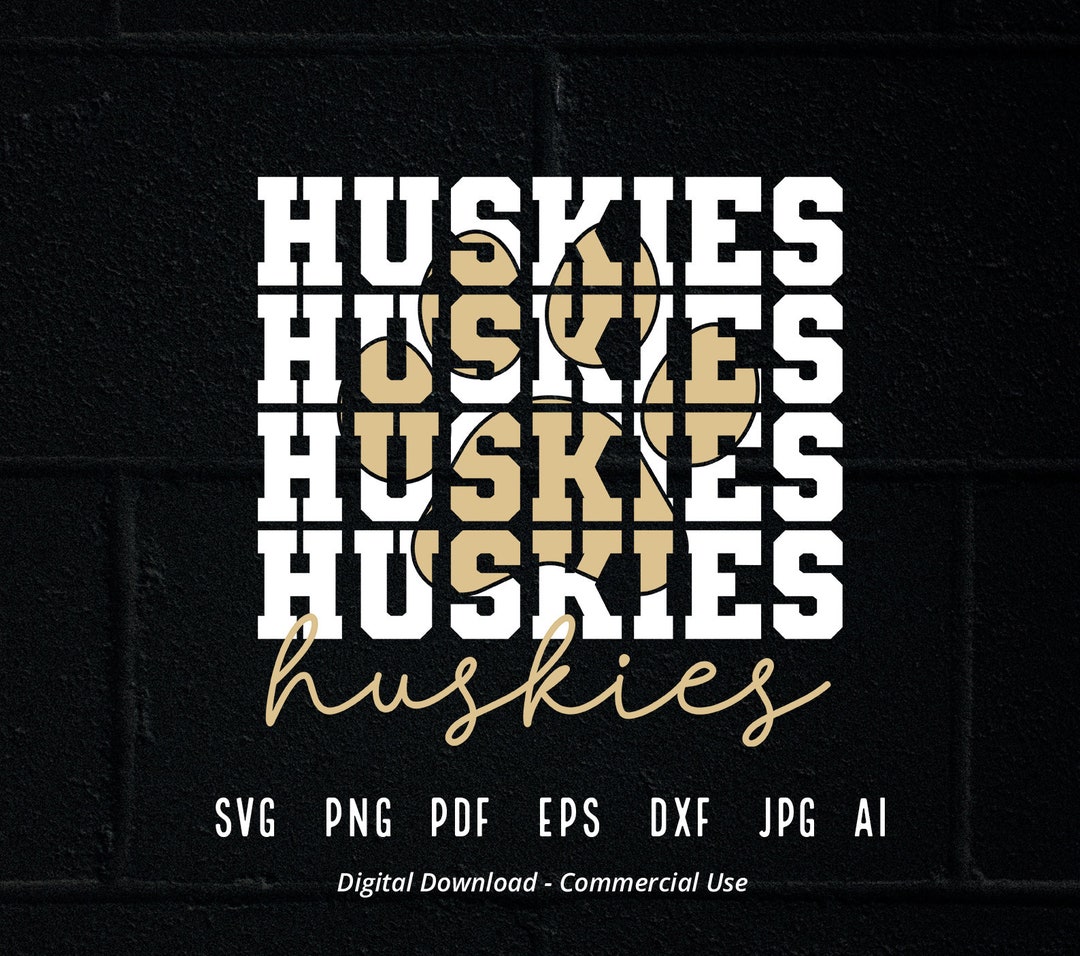 Stacked Huskies Paw SVG, School Team Mascot (digital Download) - Etsy