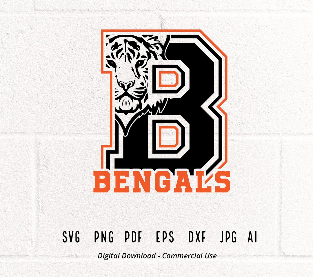 Bengals SVG PNG, Bengals Face Svg, B Bengals Svg, Bengals Mascot Svg ...