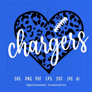 Leopard Heart Chargers SVG, Chargers Mascot Svg,chargers Svg,chargers ...