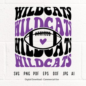 Wildcats Football SVG PNG, Wildcats Mascot Svg, Wildcats Svg, Wildcats ...