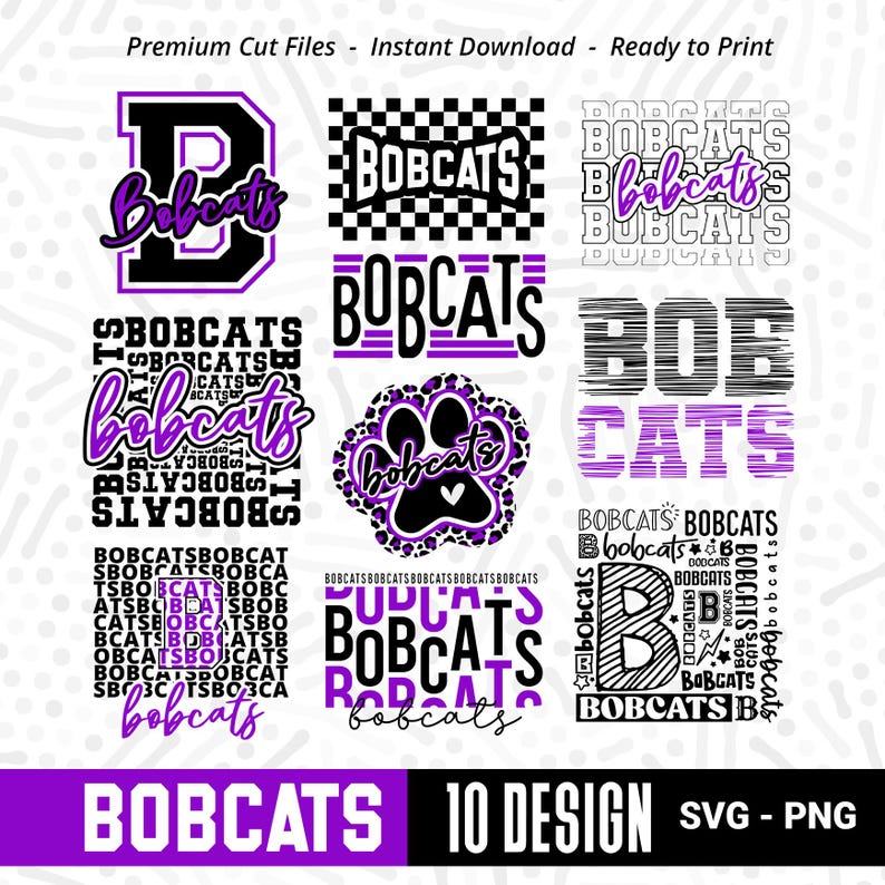 Bobcats SVG Bundle: Paw, Mascot & Typography Designs - Etsy