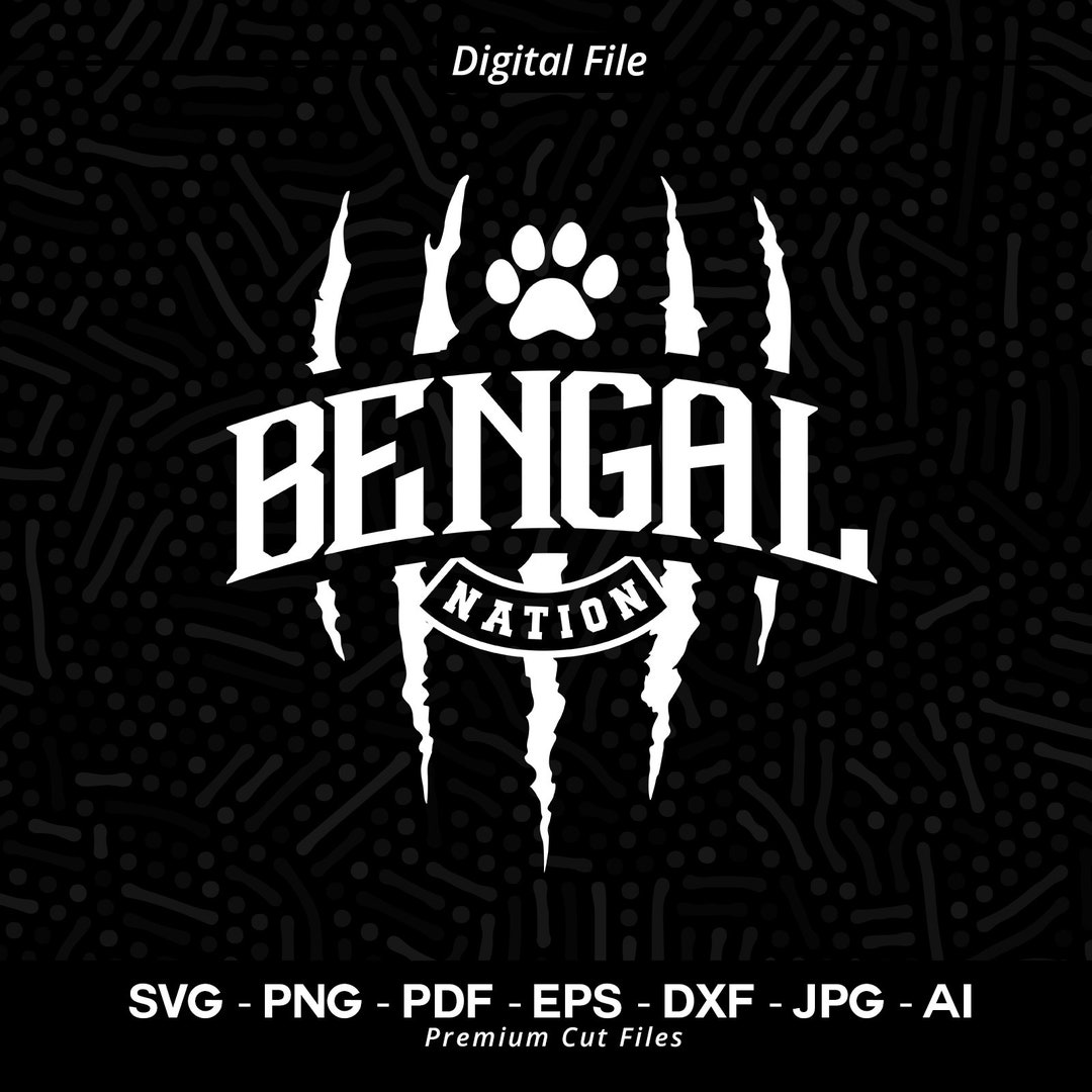 Bengal Nation SVG PNG, Bengal Paw Svg, Bengal Claw Svg, Bengals, Paw ...