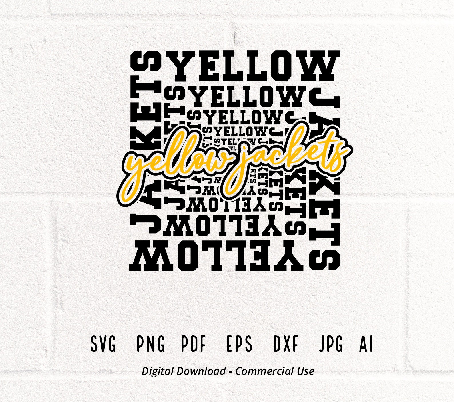 Yellow Jackets SVG PNG, Yellow Jackets Mascot Svg, Yellow Jackets Cheer ...