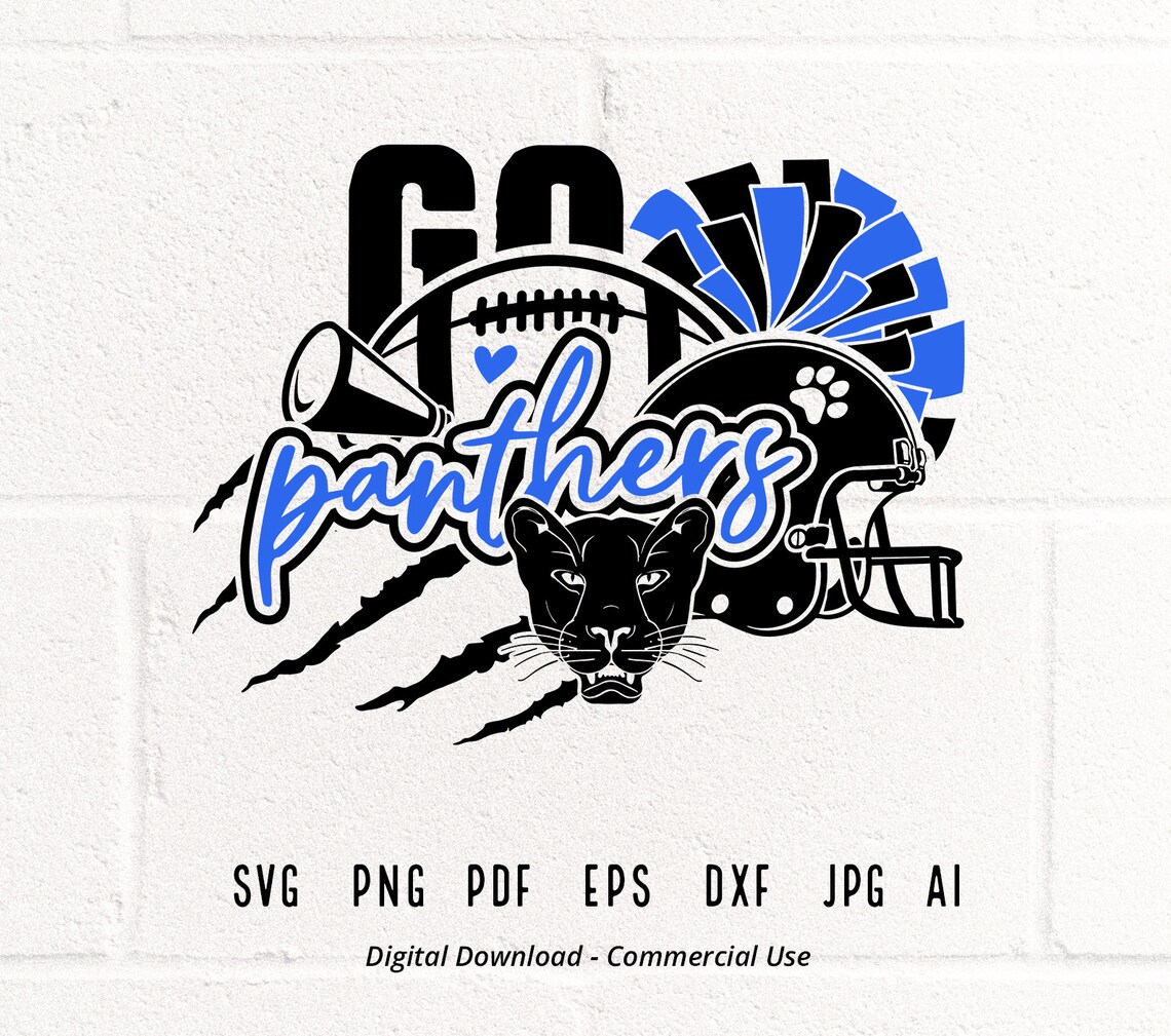 Panthers Football SVG, Mascot, Helmet (digital Download) - Etsy