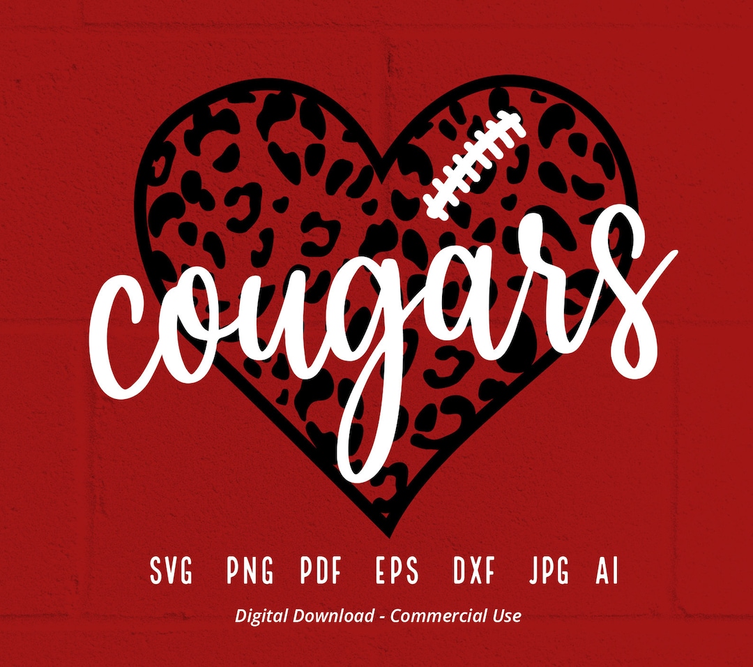 Leopard Heart Cougars SVG, Cougars Mascot Svg,cougars Svg,cougars School Team,cougars Cheer Svg ...