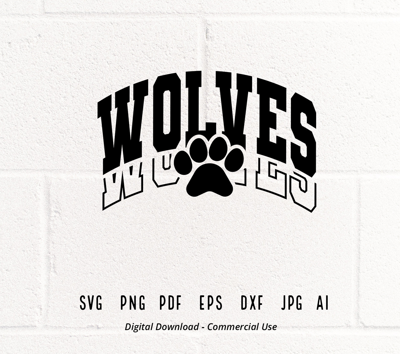 Wolves Mascot SVG, Paw Print, School Spirit (digital Download) - Etsy