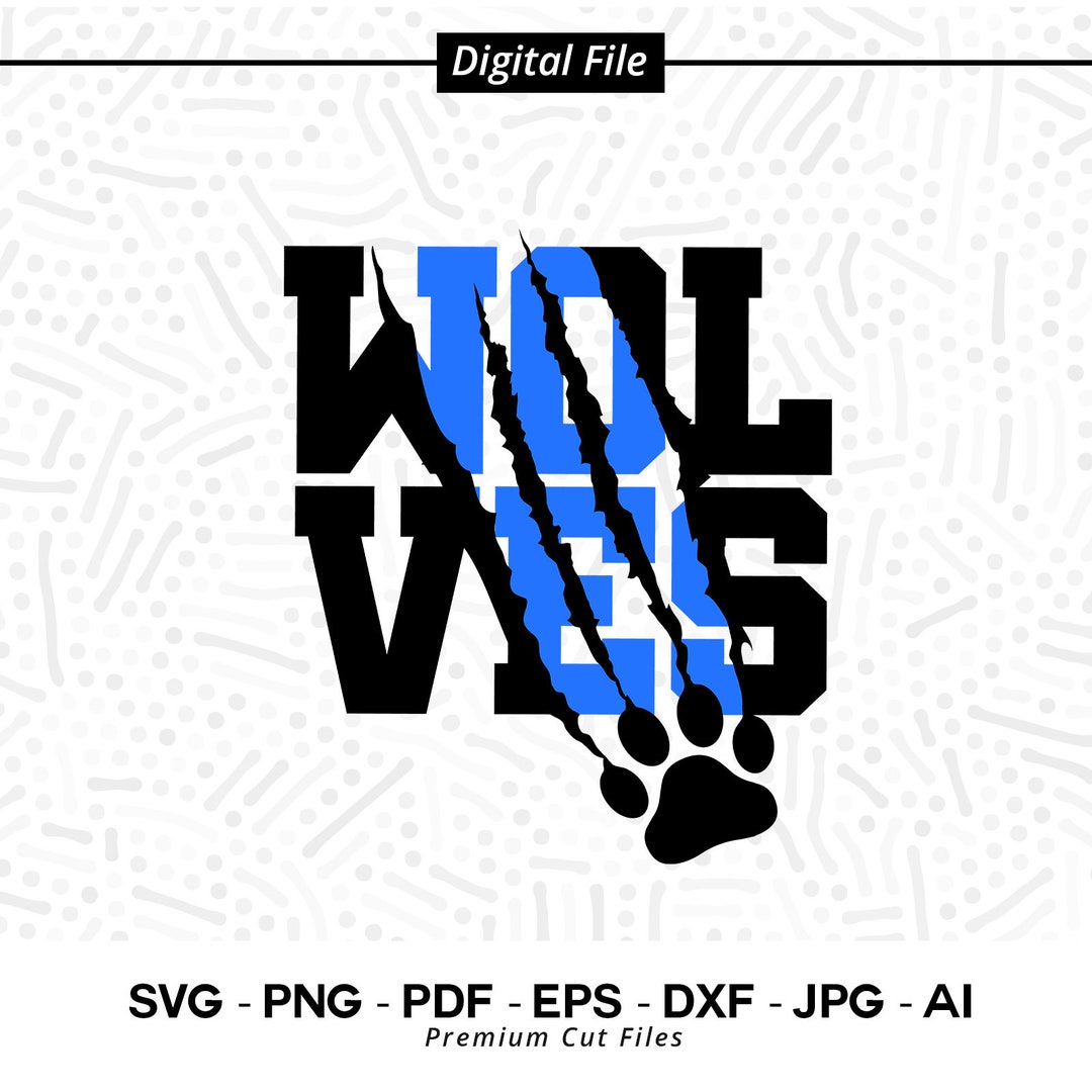 Wolves Paw SVG PNG, Wolves Svg, Wolve Svg, Paw Claw Svg, Wolves Cheer ...