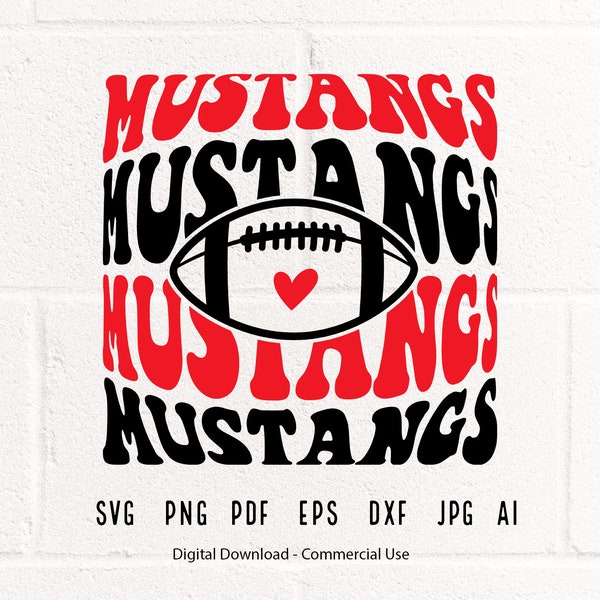 Mustangs Football Svg - Etsy