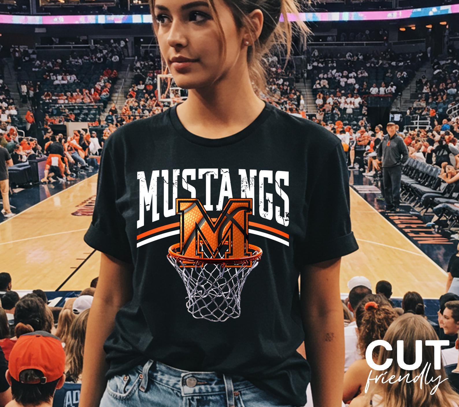 Mustangs Basketball PNG | Varsity Letter M, Hoop Graphic (digital ...