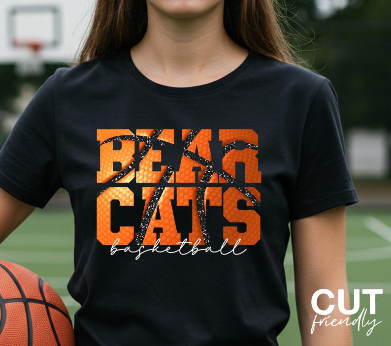 Bearcats Basketball PNG Sublimation Design With Glitter Accents | Bold ...