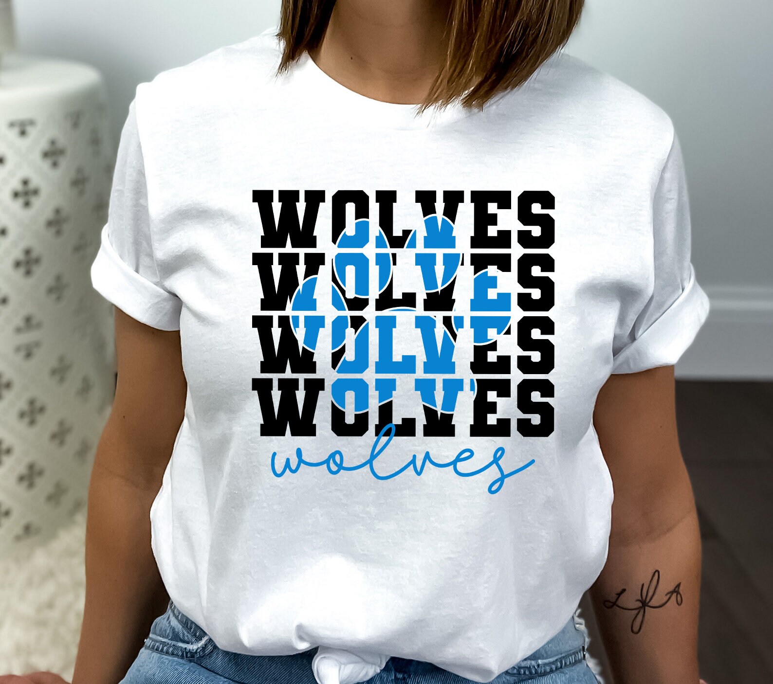 Stacked Wolves Paw SVG, Wolves Mascot Svg, Wolves Svg, Wolves Paw Svg ...