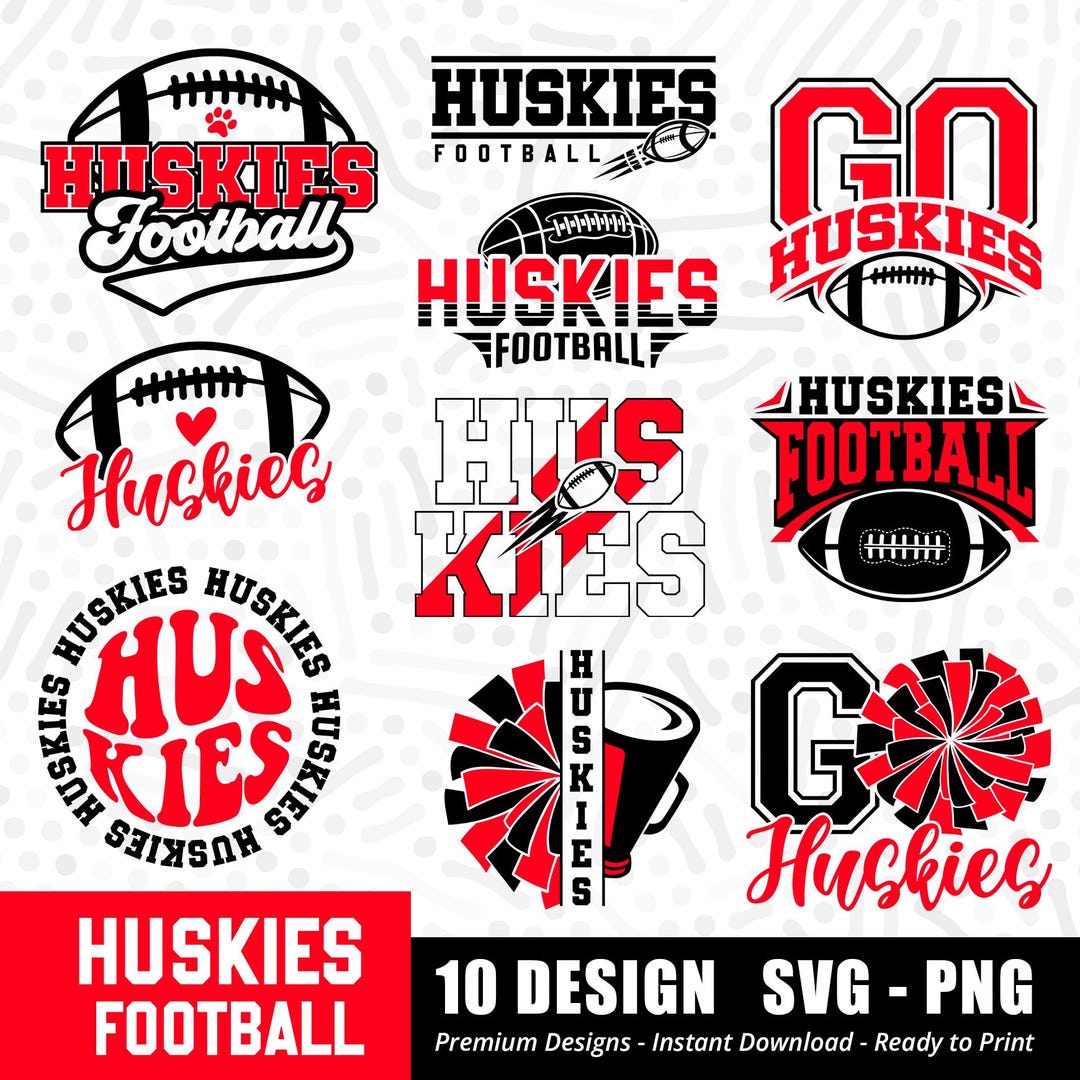 Huskies Football Bundle SVG PNG, Huskies Bundle Svg, Football Bundle ...