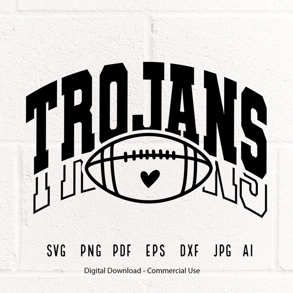 Trojans Football Svg - Etsy